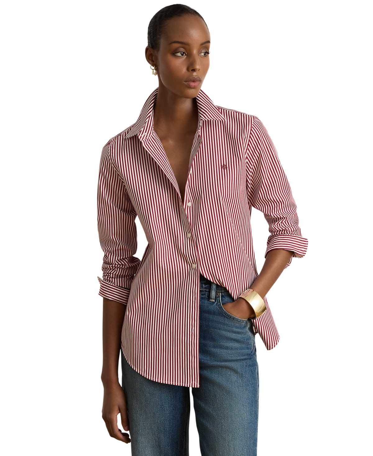 Click here for Lauren Ralph Lauren Petite Classic-Fit Point Colla... prices