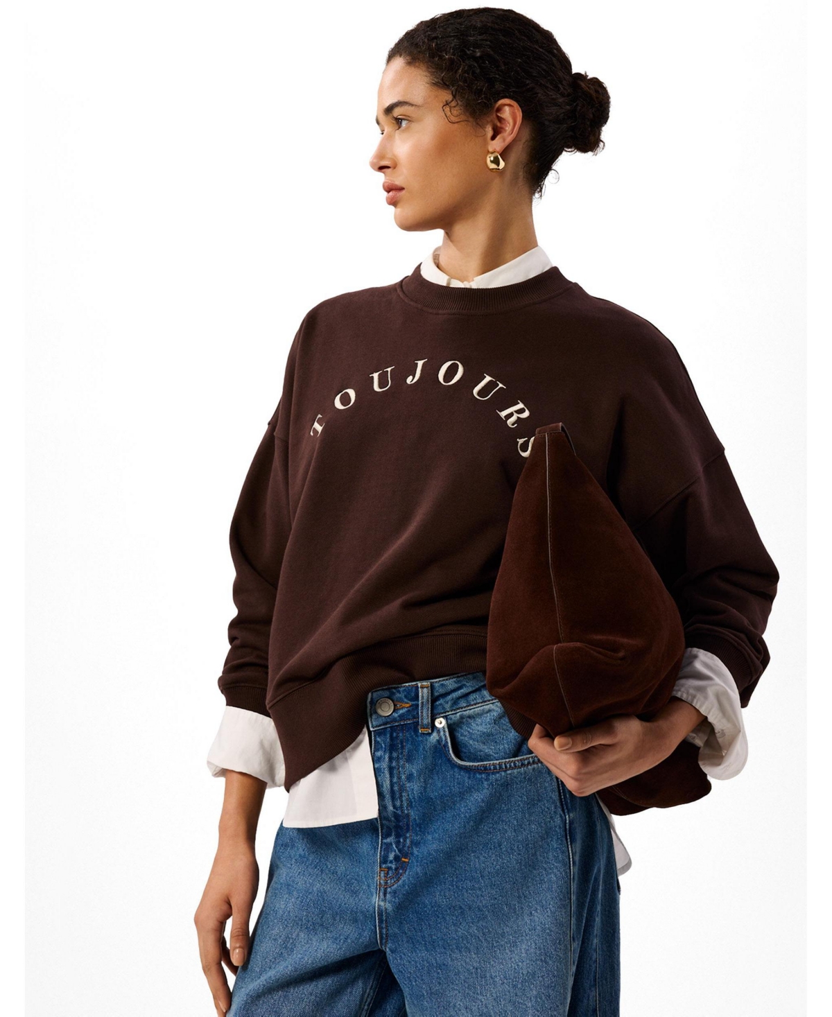 Click here for Whistles Womens Toujours Logo Relaxed-Fit Crewneck... prices