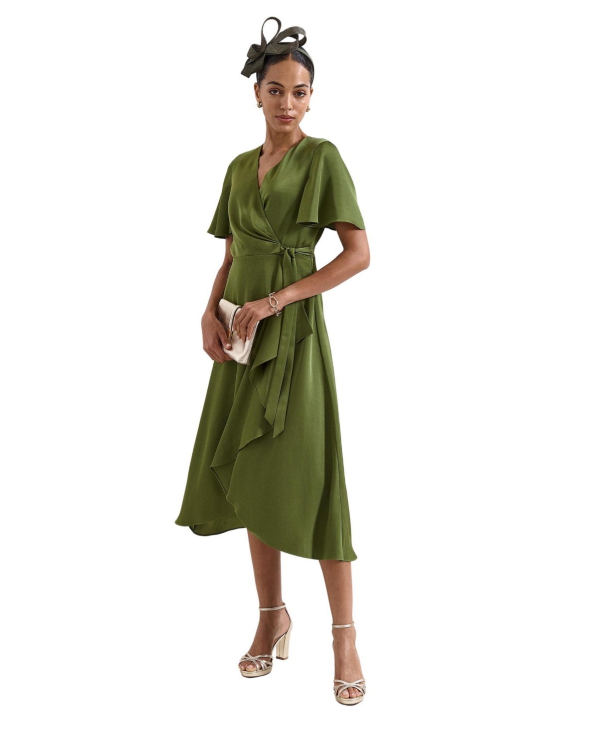 Click here for Phase Eight Womens Julissa V-Neck Satin Dress - Gr... prices
