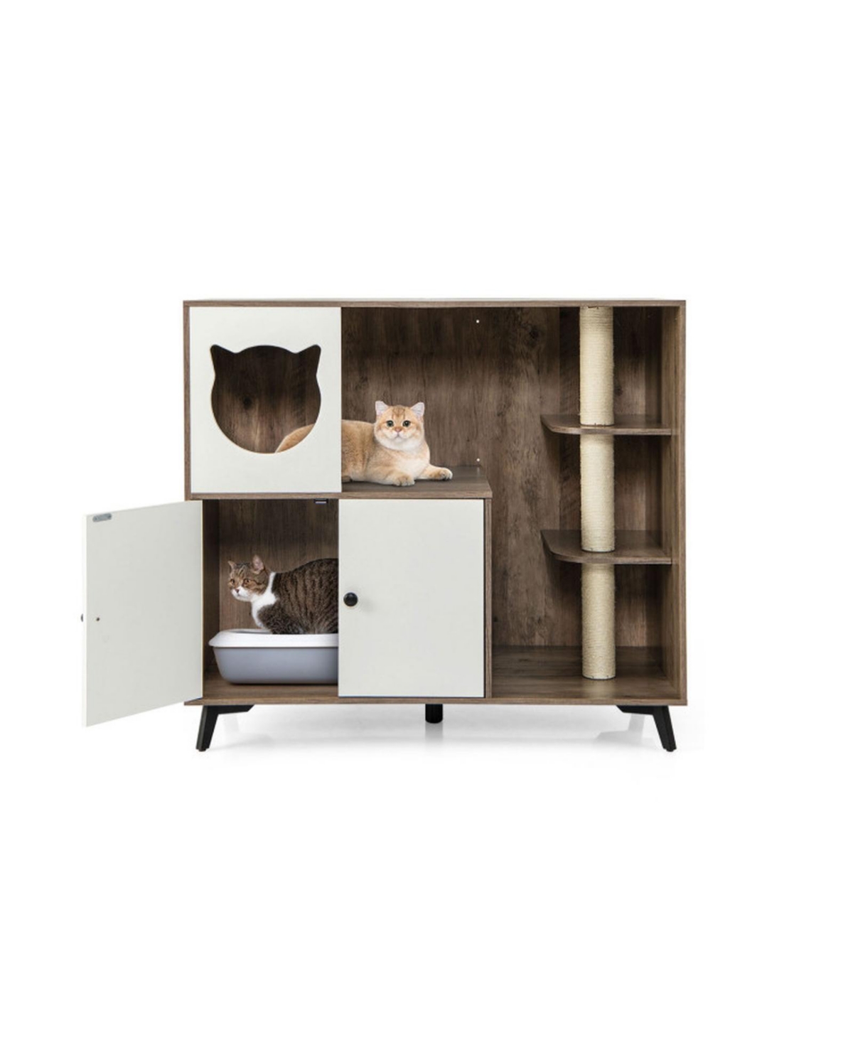 Click here for Hongge Cat Litter Box Enclosure with 3 Sisal Scrat... prices