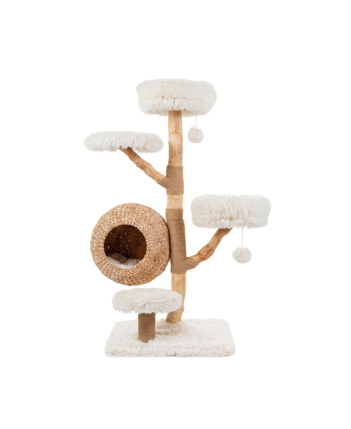 Click here for Hongge Five-Tier Wooden Cat Tree with Hand-Woven C... prices