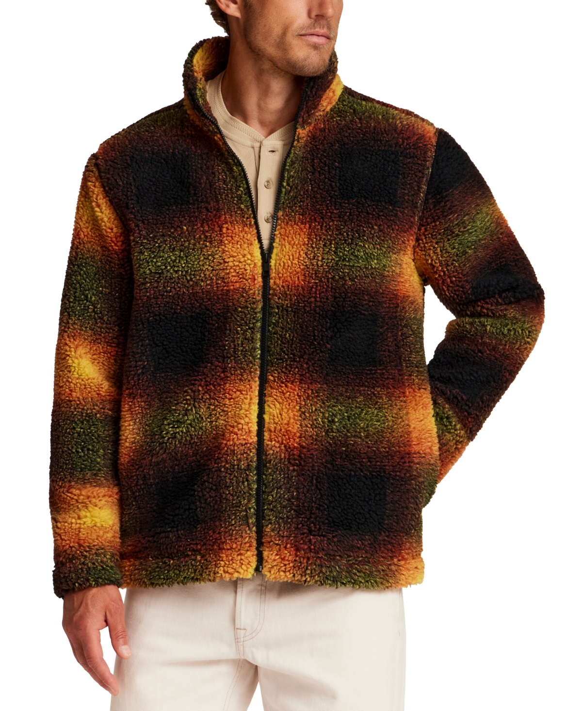 Click here for Weatherproof Vintage Mens Print Berber Fleece Jack... prices