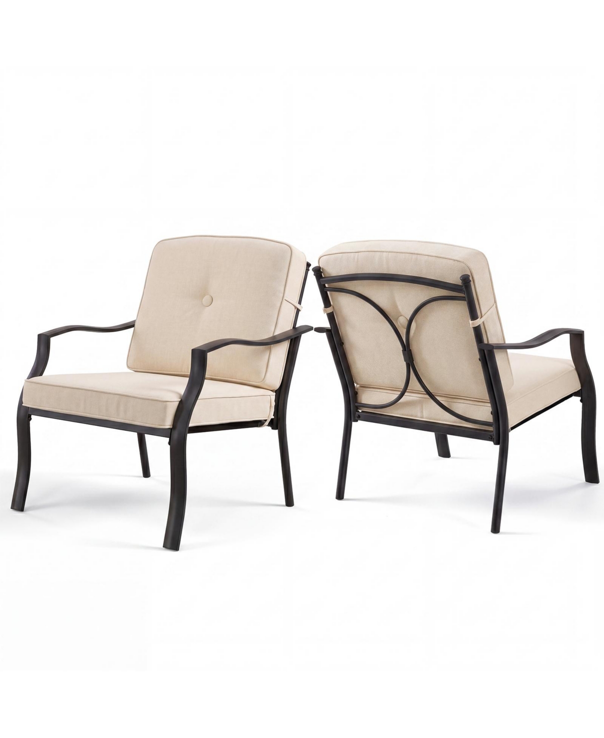 Click here for Gymax Set of 2 Patio Metal Chairs Outdoor Dining S... prices