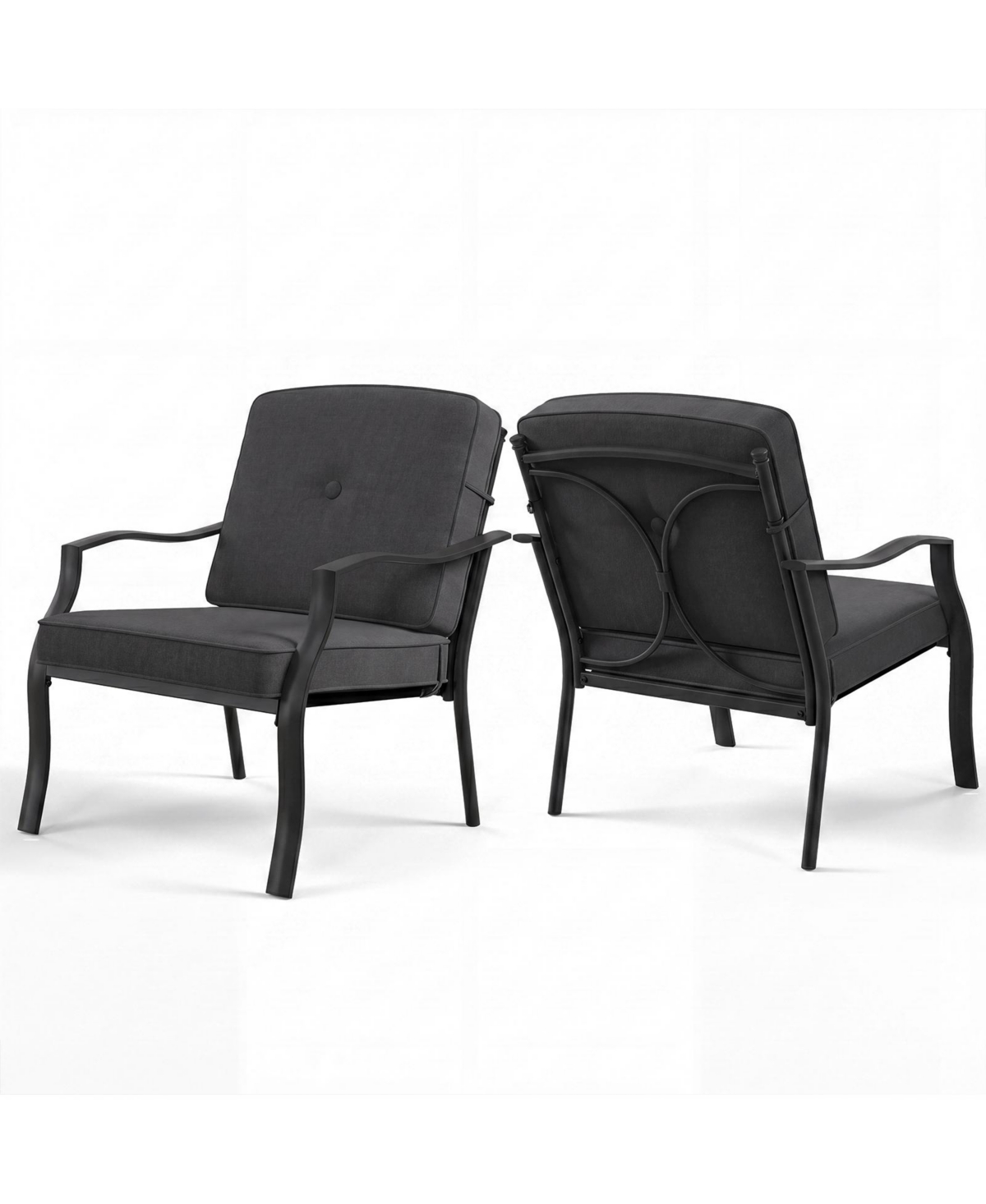 Click here for Gymax Set of 2 Patio Metal Chairs Outdoor Dining S... prices