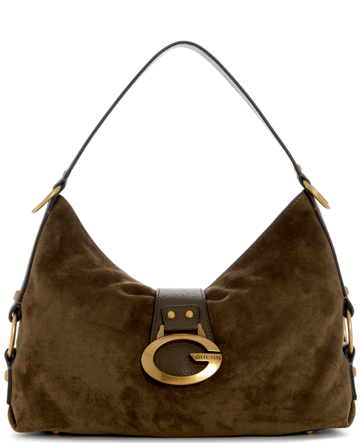 Click here for Guess Camden Large Shoulder Handbag - Olive prices