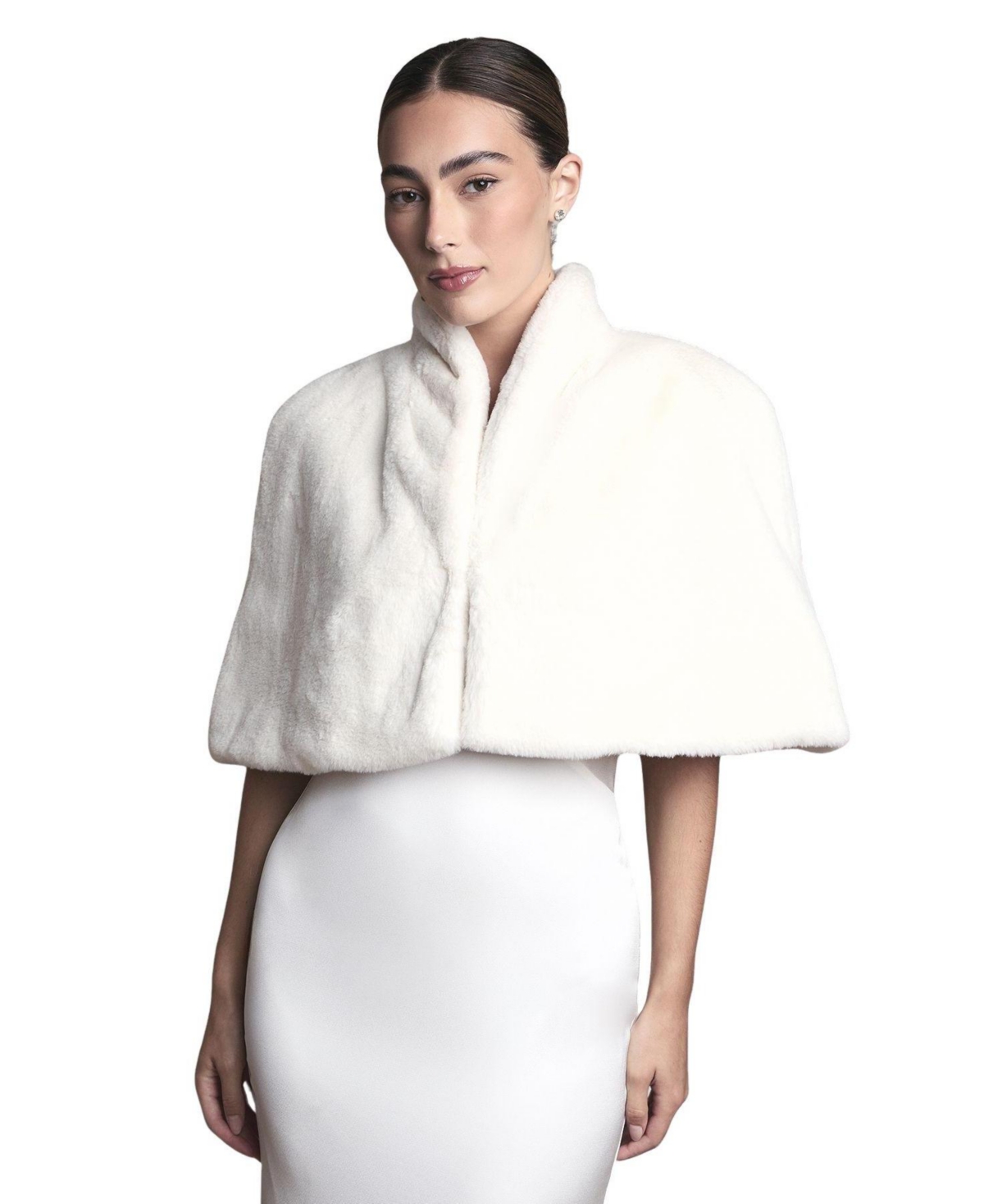 Click here for Coast Womens Faux Fur Cropped Cape - Ivory prices