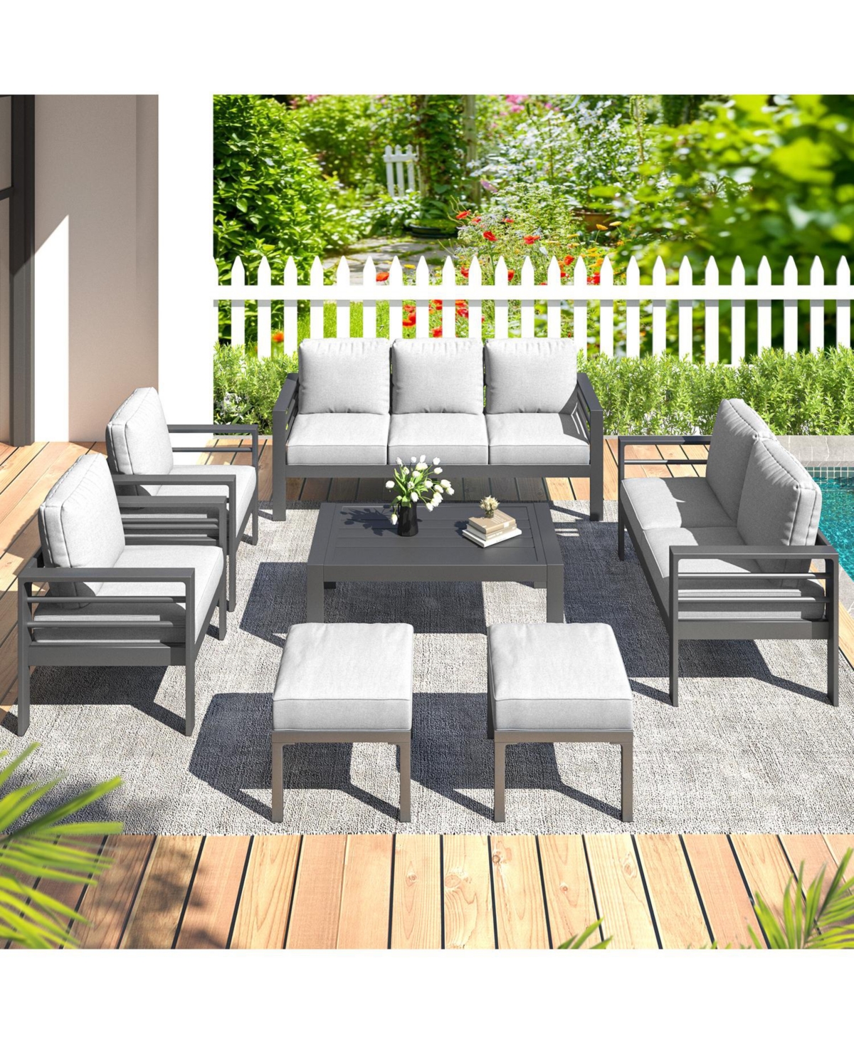 Click here for Aecojoy Aluminum Patio Furniture Set Outdoor Secti... prices