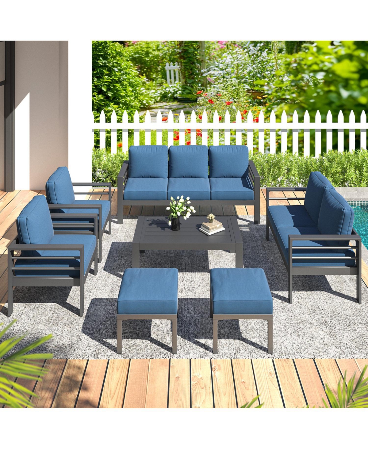 Click here for Aecojoy Aluminum Patio Furniture Set Outdoor Secti... prices