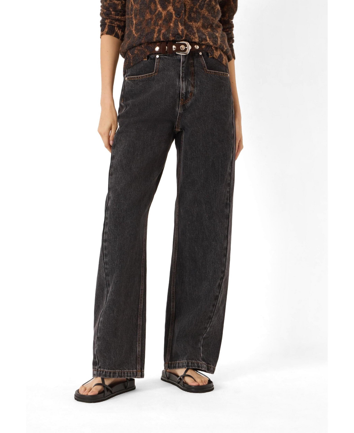 Click here for Hush Womens Saskia Straight Seamed Jeans - Washed... prices