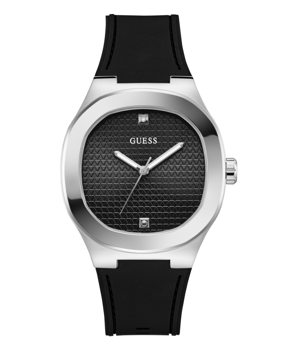 Click here for Guess Mens Quartz Black Silicone Watch 42mm - Blac... prices