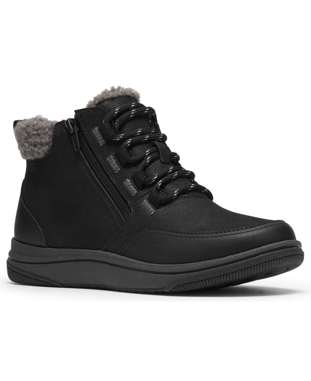 Click here for Clarks Womens Breeze Moss Zipper Booties - Black T... prices