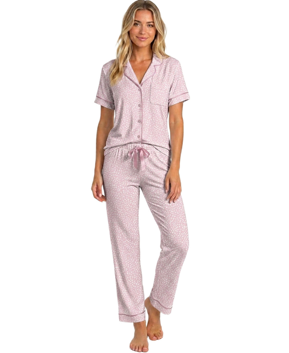 Click here for Roudelain Womens Long-Sleeve Satin Piping Top & Dr... prices