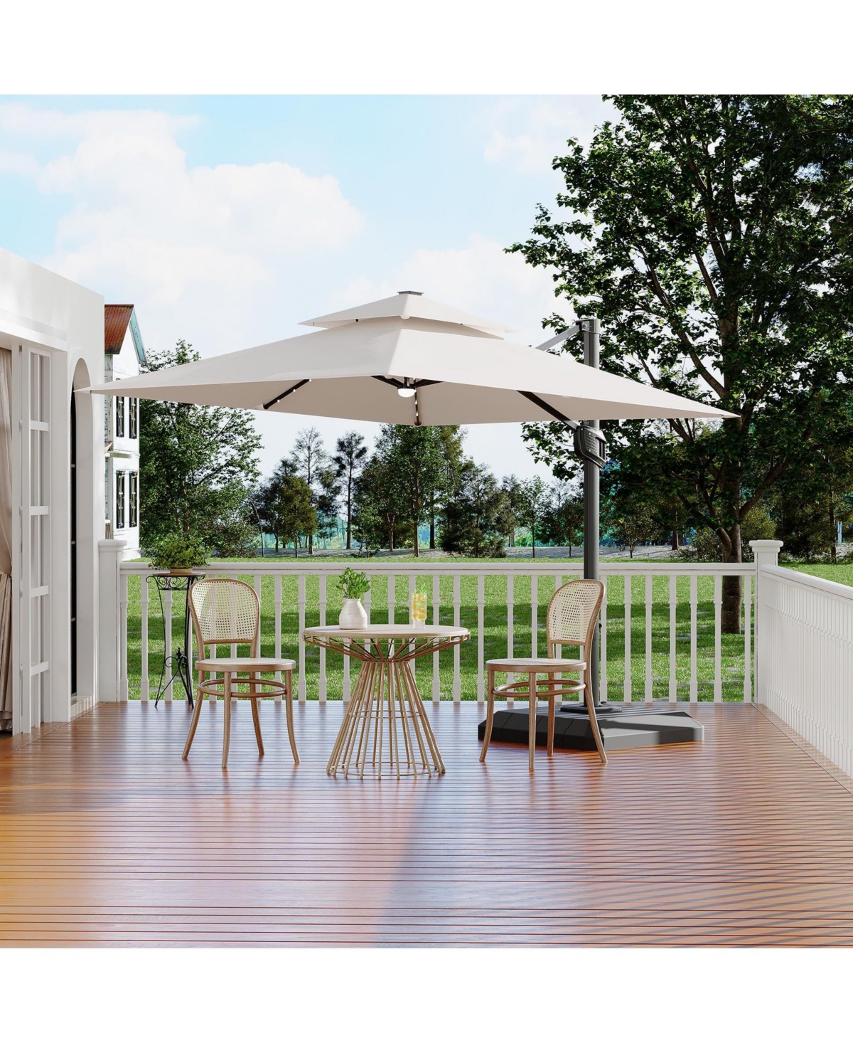 Click here for homfan Heavy Duty Cantilever Patio Umbrella with S... prices