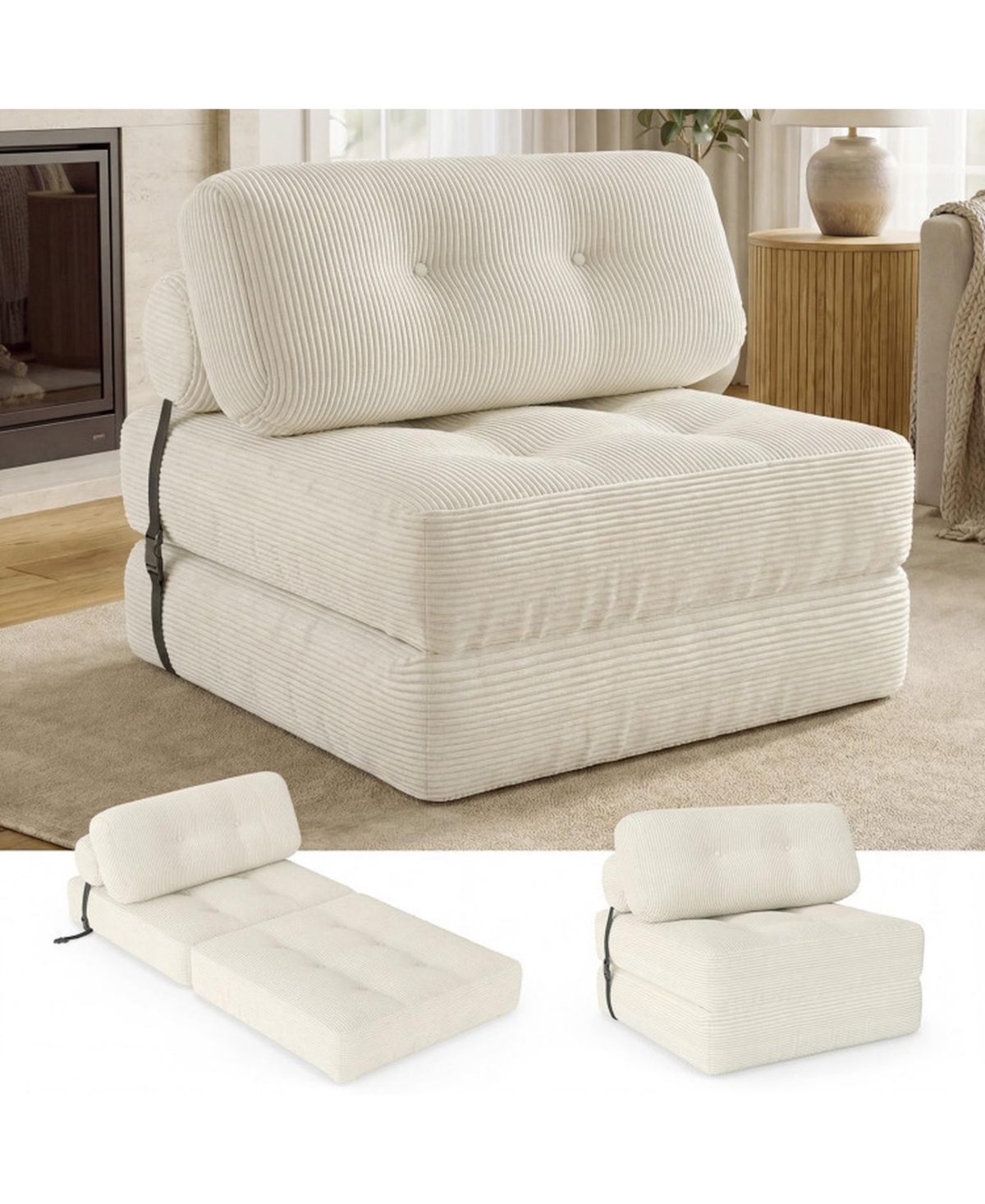Click here for Sugift 3-in-1 Folding Sofa Bed with Pillow and Bac... prices