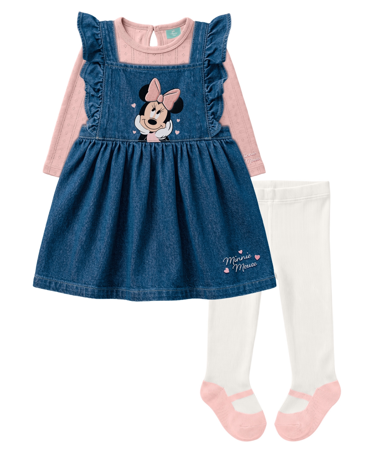 Click here for Disney Baby Girls Minnie Mouse Applique Denim Jump... prices
