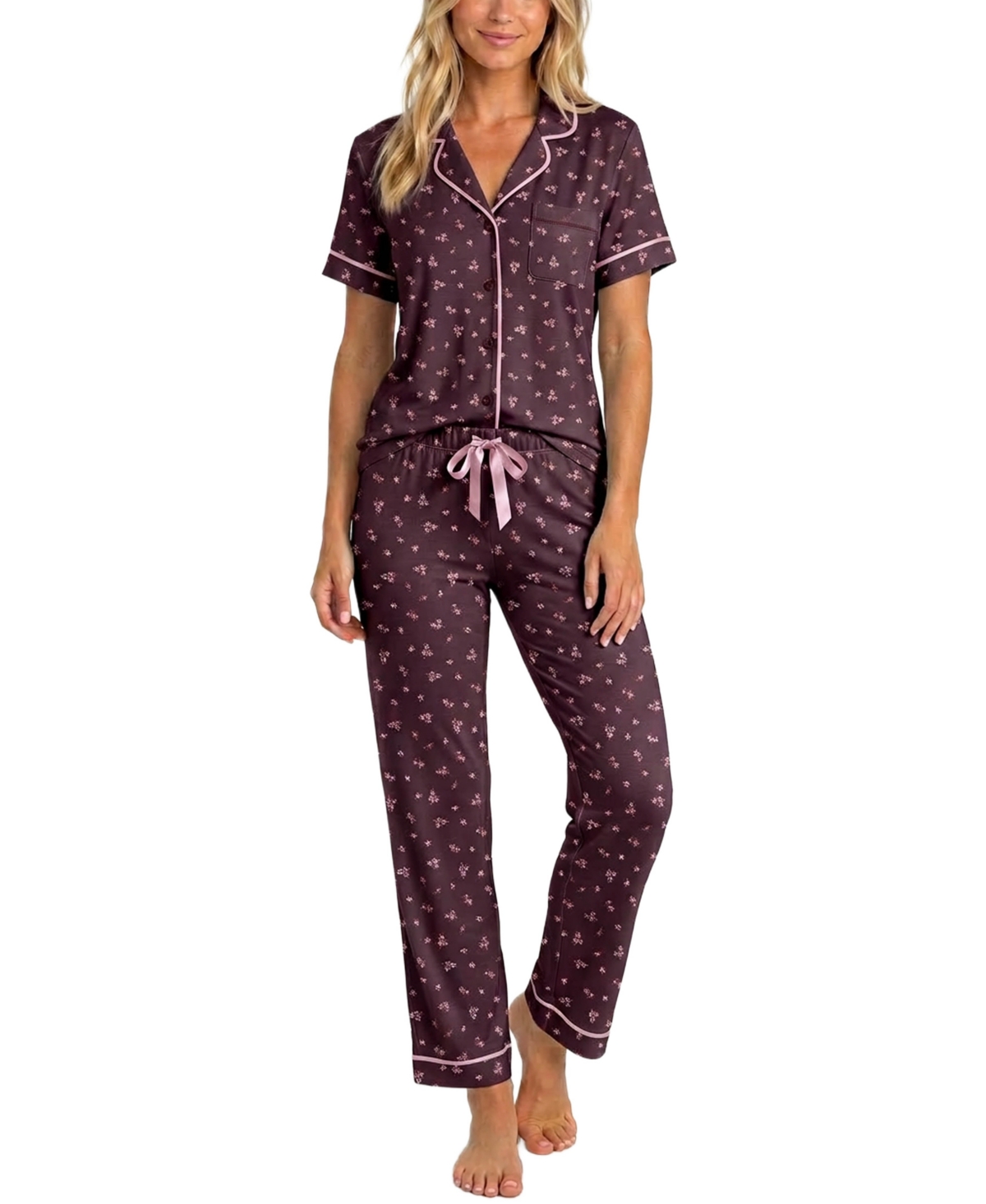 Click here for Roudelain Womens Long-Sleeve Satin Piping Top & Dr... prices