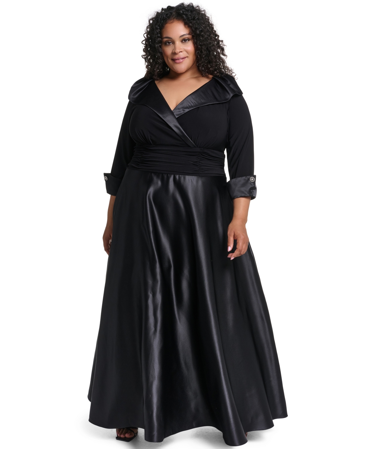 Click here for Jessica Howard Plus Size V-Neck 3/4 Rhinestone Cuf... prices