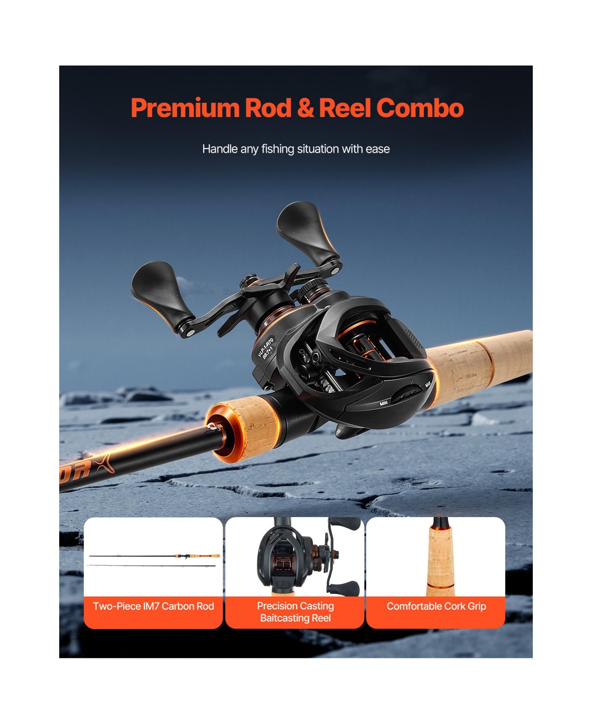 Click here for Hongge 7 feet IM7 Carbon Fiber Baitcasting Rod Ree... prices