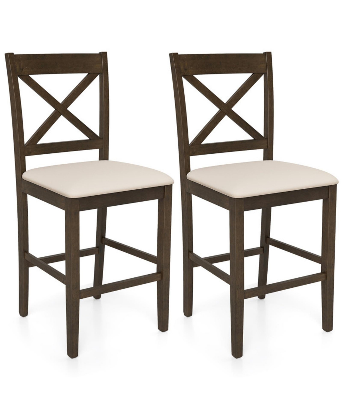 Click here for Sugift Set of 2 X-Back Bar Stools with Upholstered... prices
