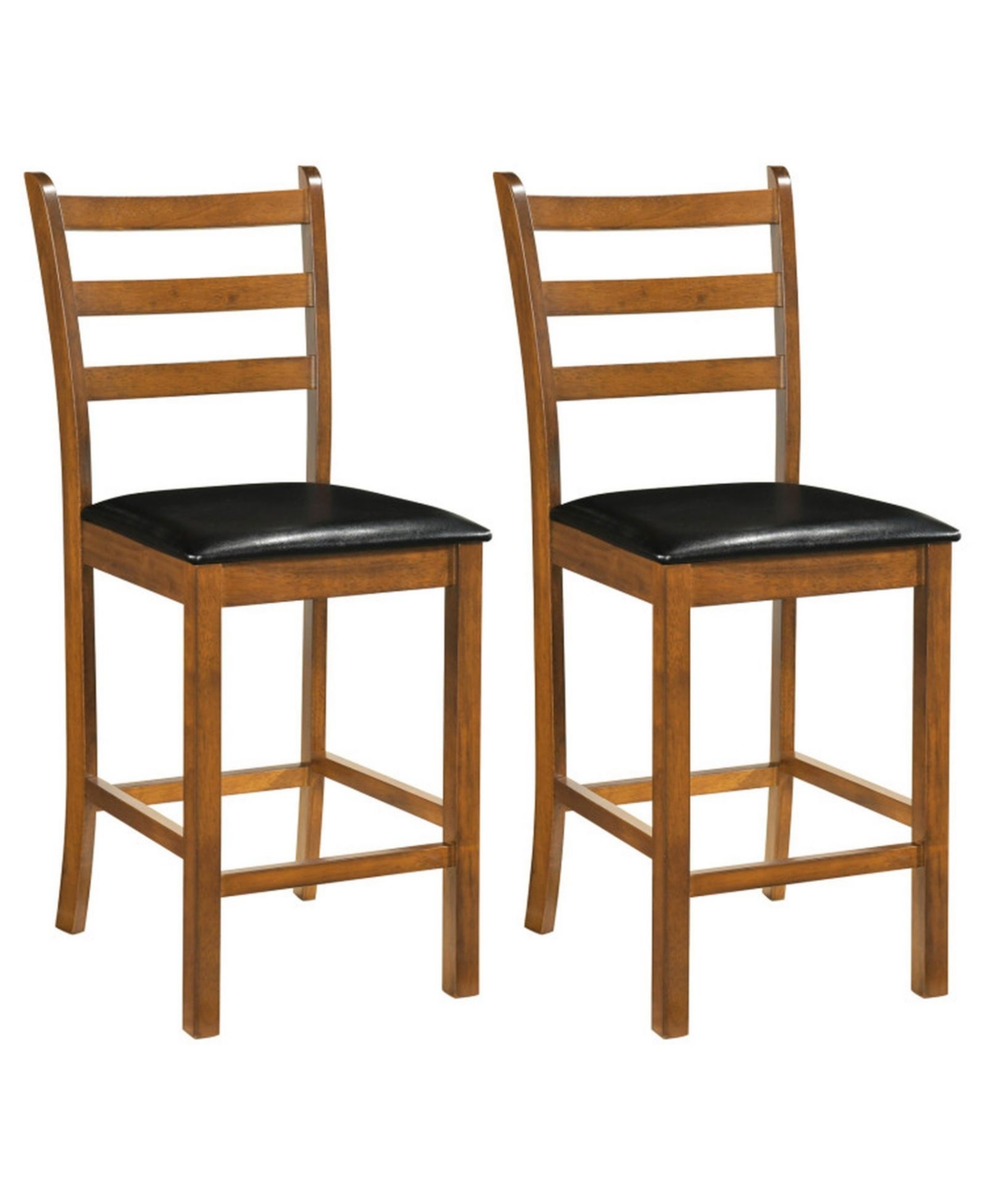 Click here for Sugift Set Of 2 Rubber Wood Ladder Back 24 Inch Co... prices
