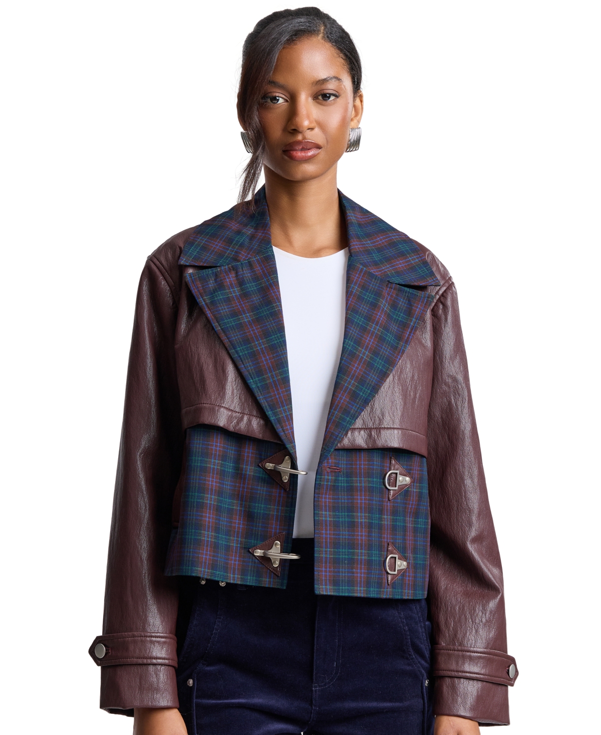 Click here for Avec Les Filles Womens Colorblocked Cropped Spread... prices