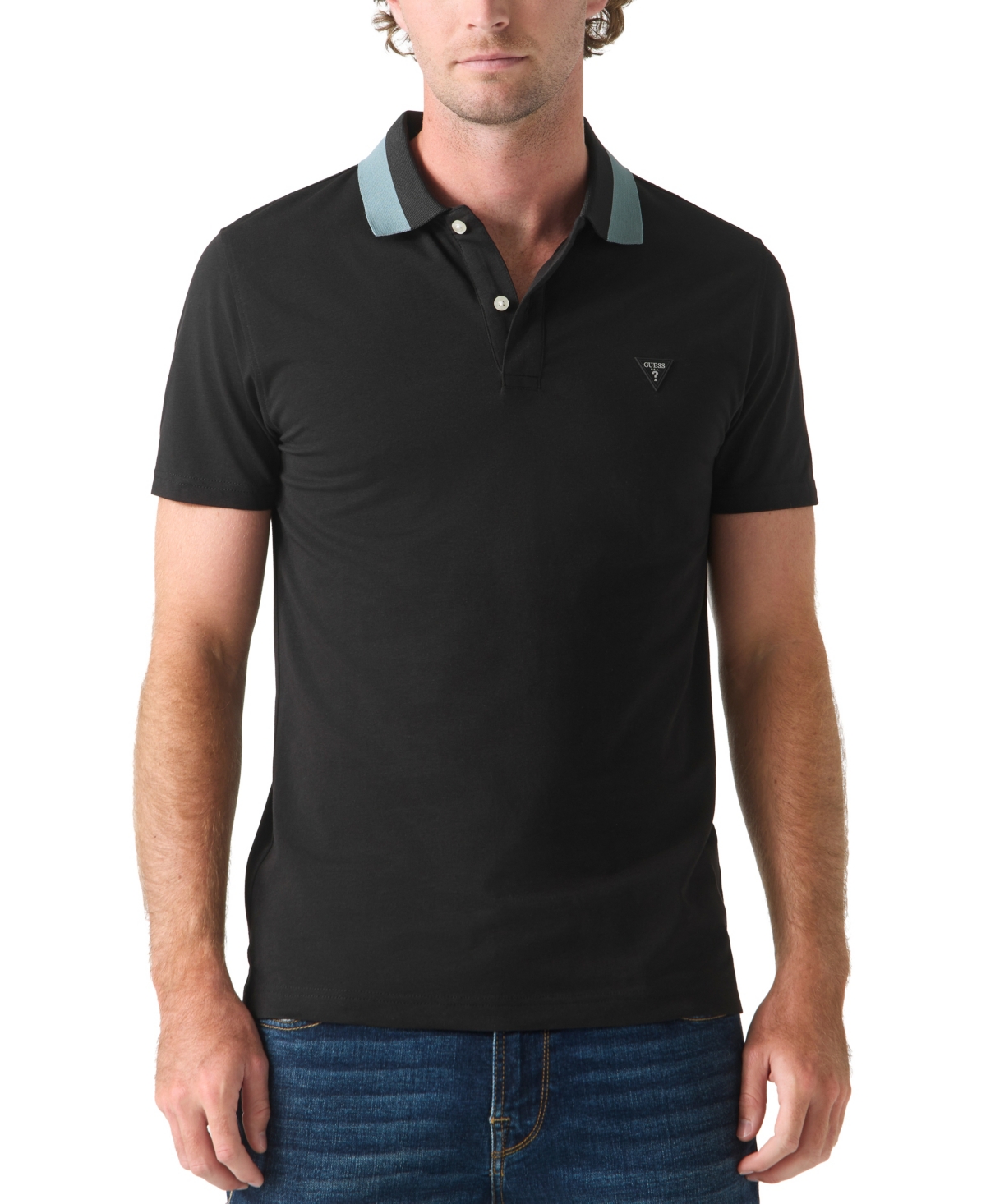 Click here for Guess Mens Seasonal Stretch Jersey Polo Shirt - Je... prices