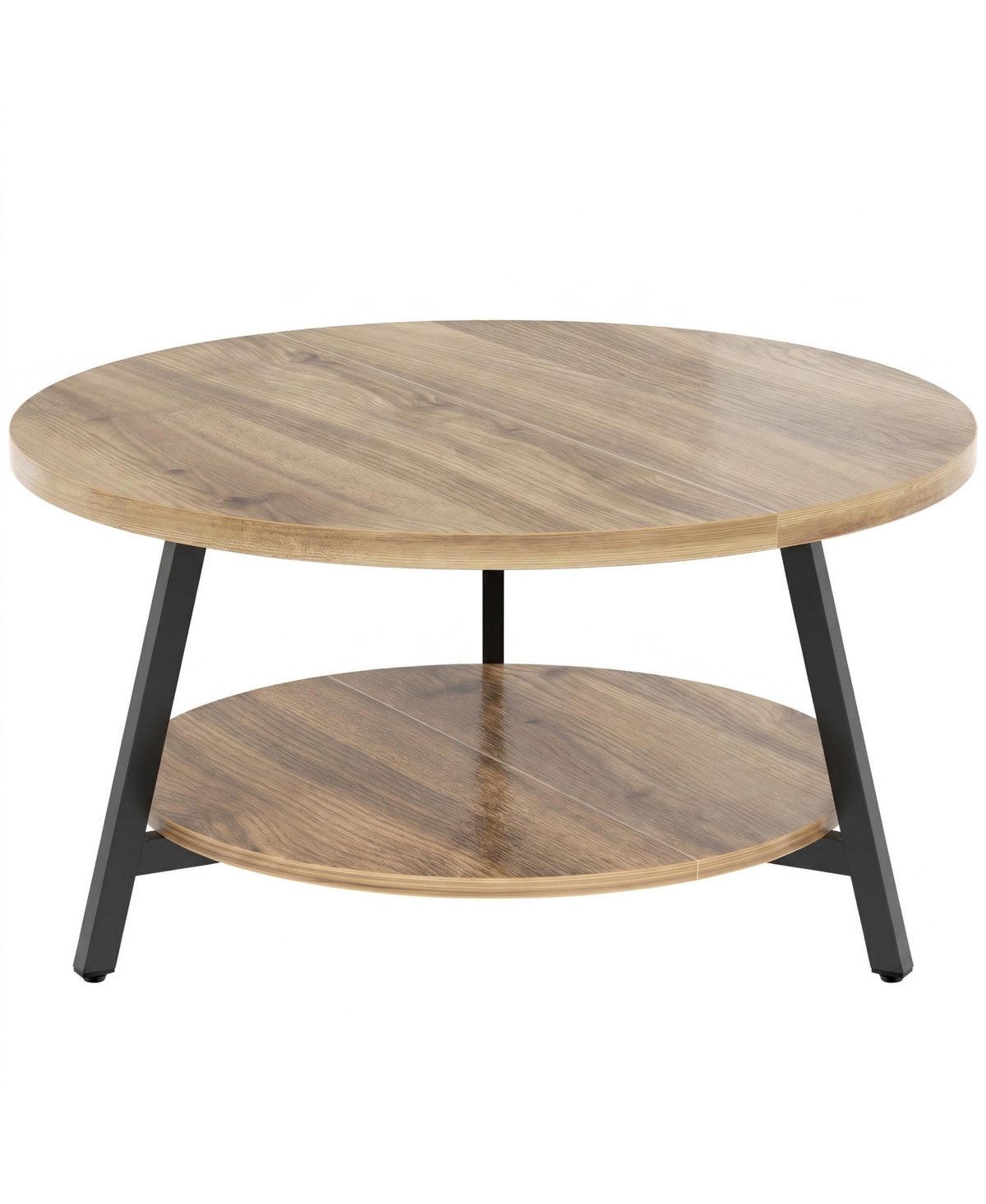 Click here for Aheaplus 2-Tier Large Modern Wood Circle Coffee Ta... prices