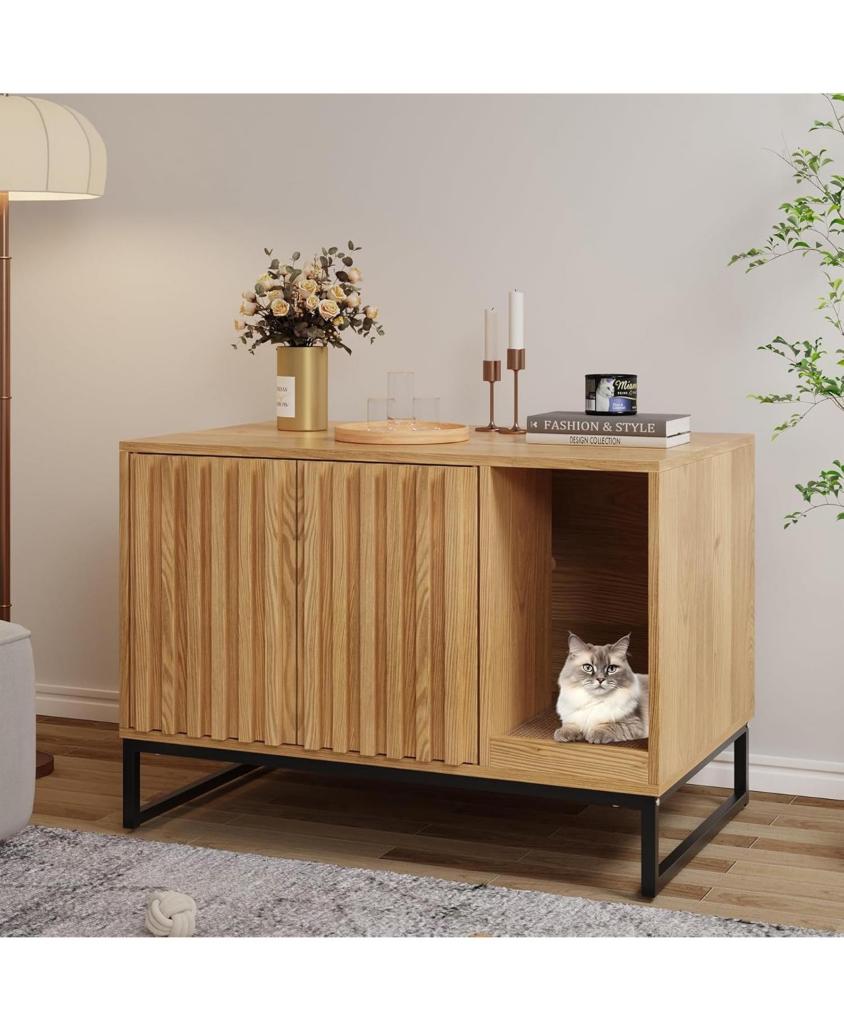 Click here for Vabches Modern Cat Litter Box Enclosure Furniture... prices