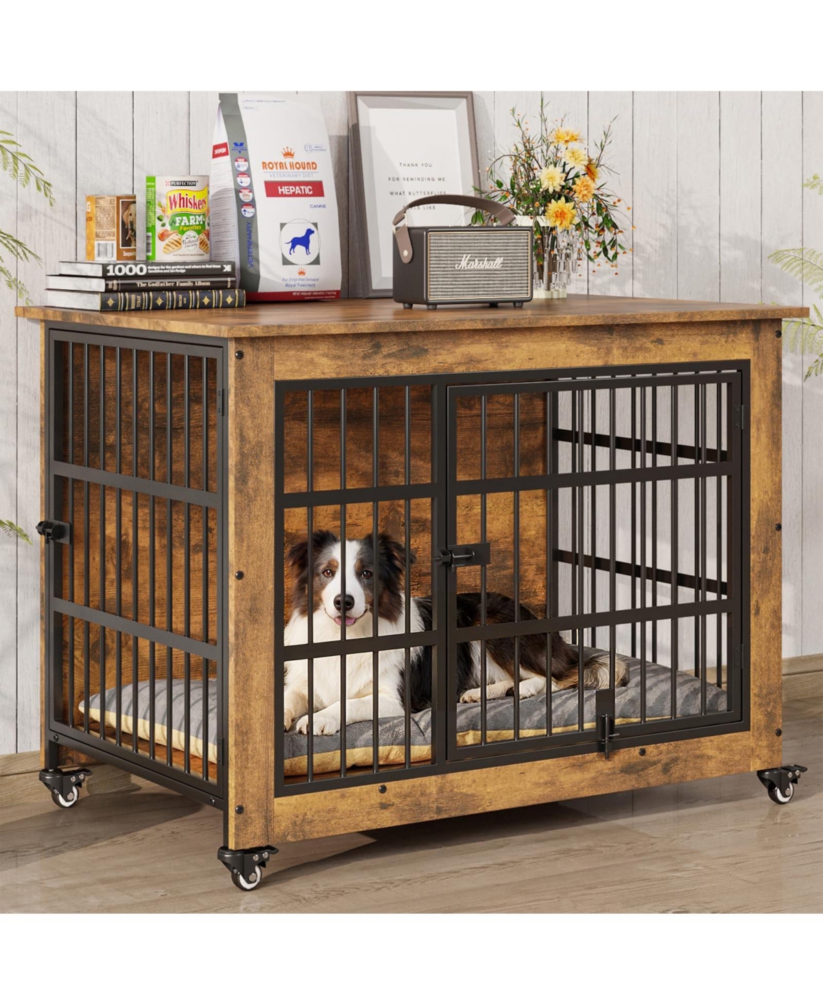 Click here for Vabches 38.5 Dog Crate Furniture with Cushion and... prices