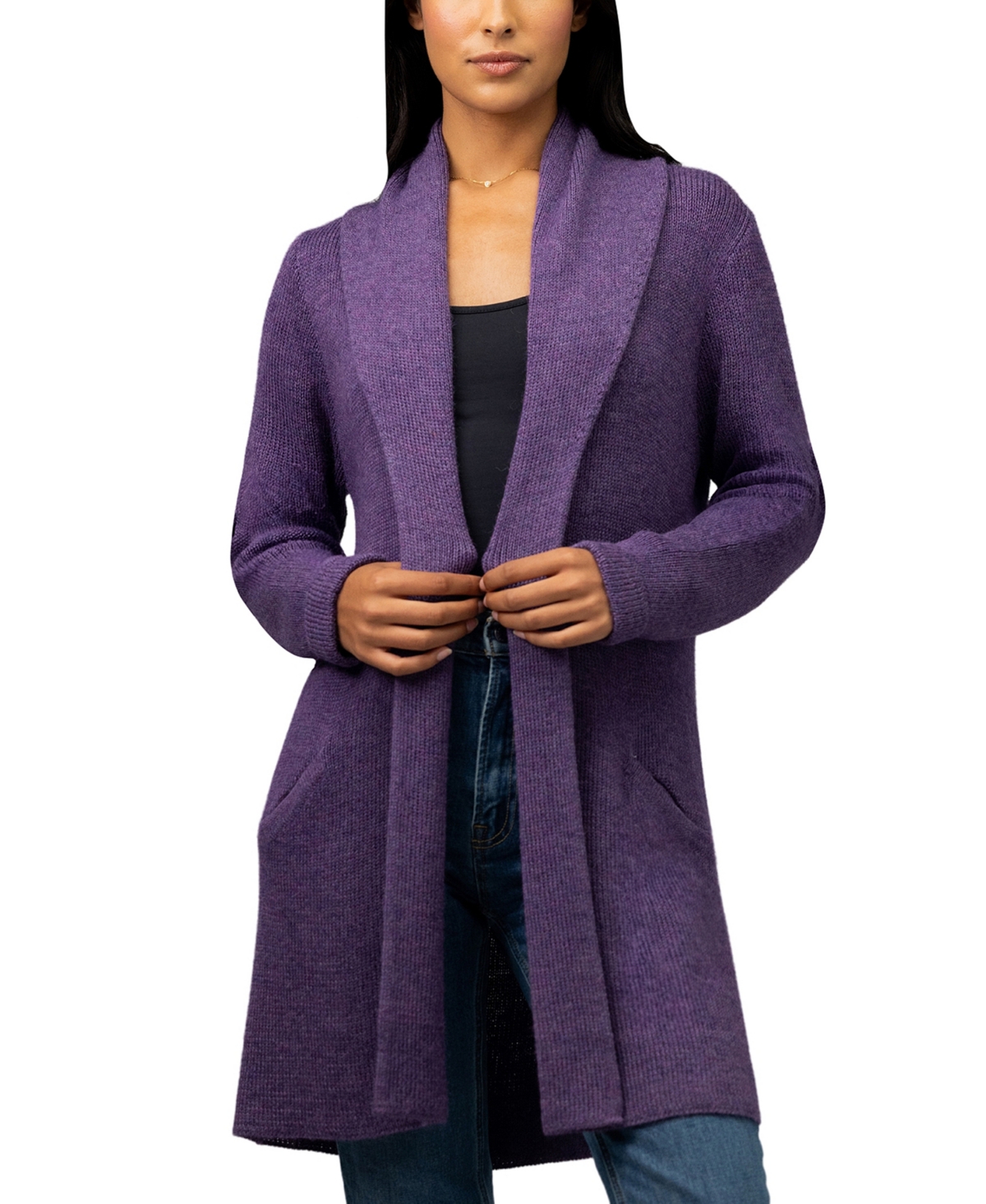 Click here for Simply Natural Jena Alpaca Sweater - Violet Melang... prices