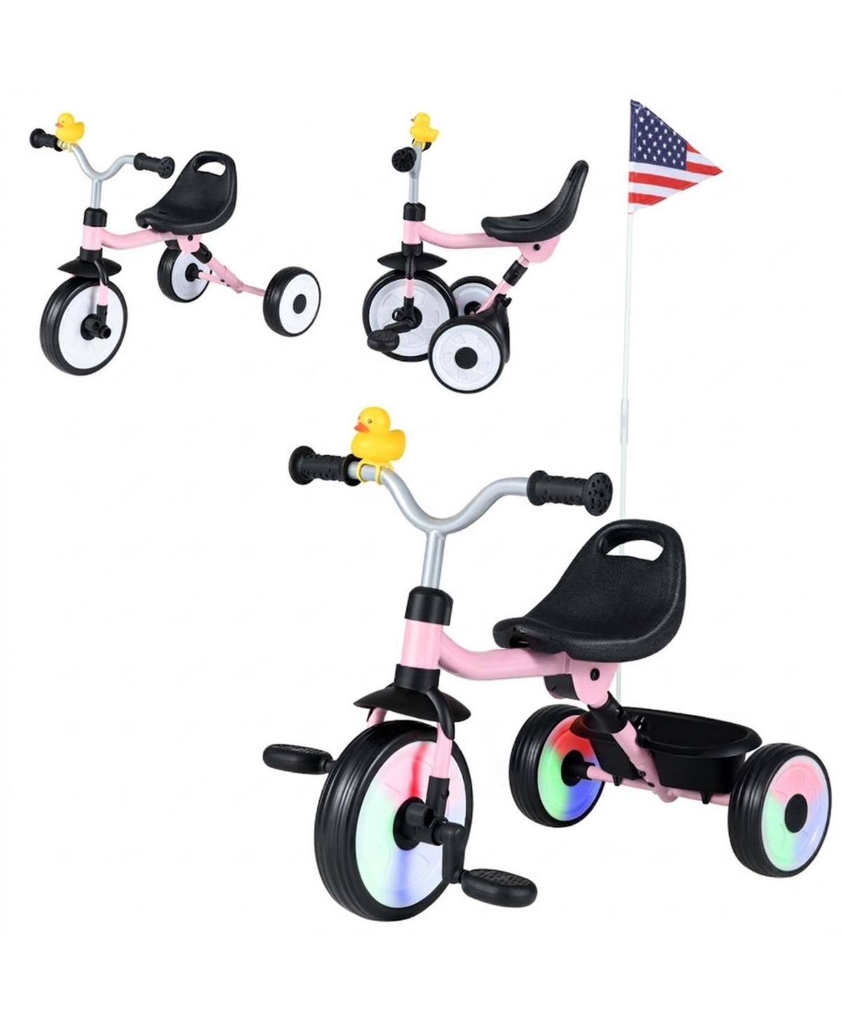 Click here for Sugift Convertible Foldable Tricycle with Light-Up... prices