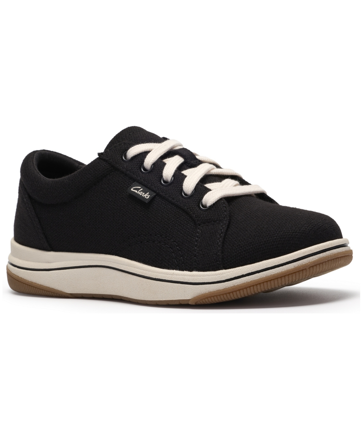 Click here for Clarks Womens Breeze Rose Lace-Up Sneakers - Black... prices