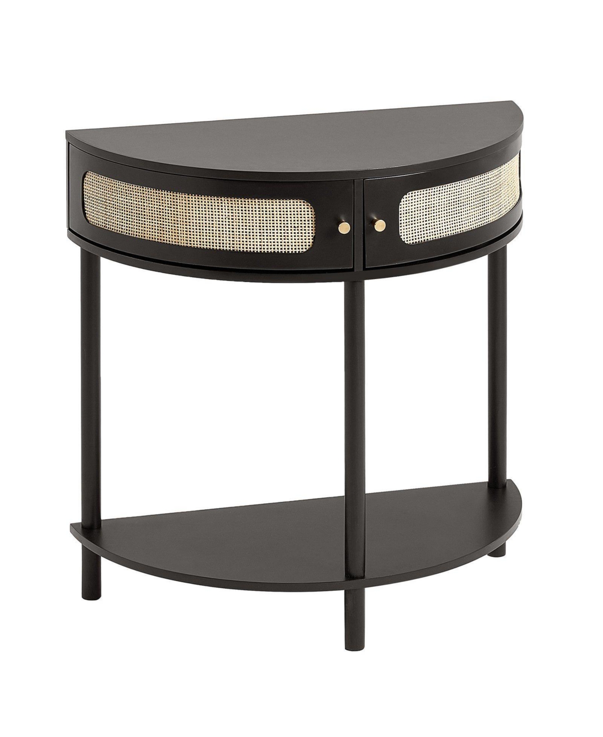 Click here for Slickblue Half Circle Console Table with Rattan Do... prices