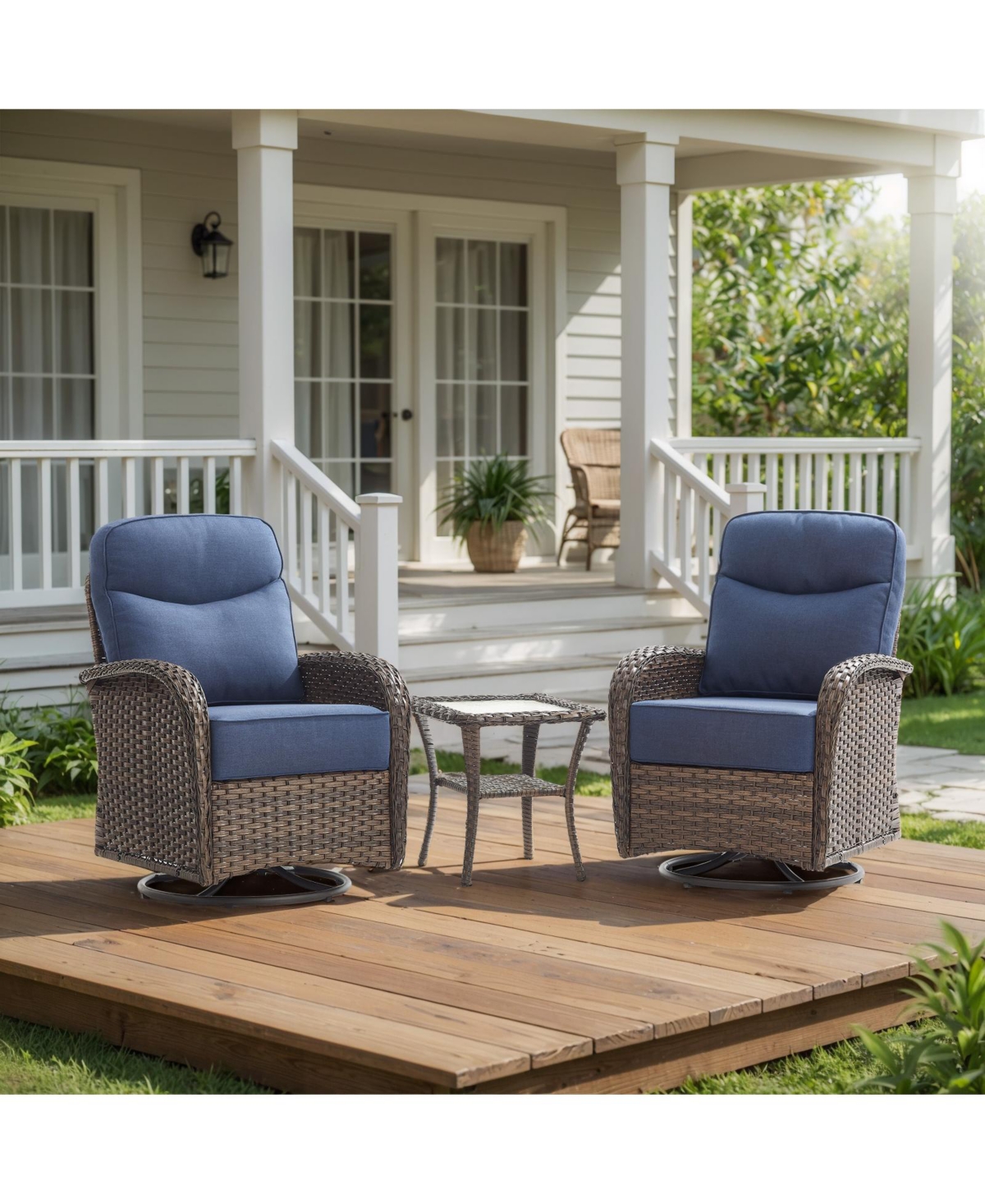 Click here for Pocassy 3-Piece Wicker Patio Furniture Set with Th... prices