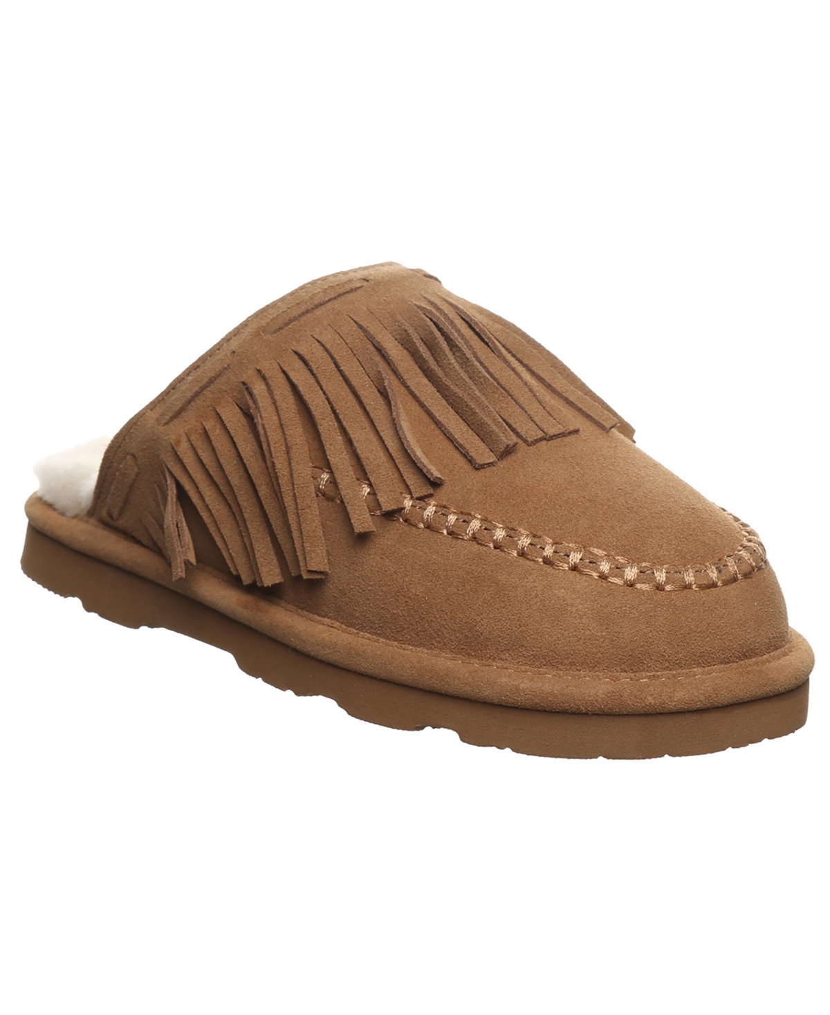 Click here for Bearpaw Womens Briony Fringe Detail Scuff Slippers... prices