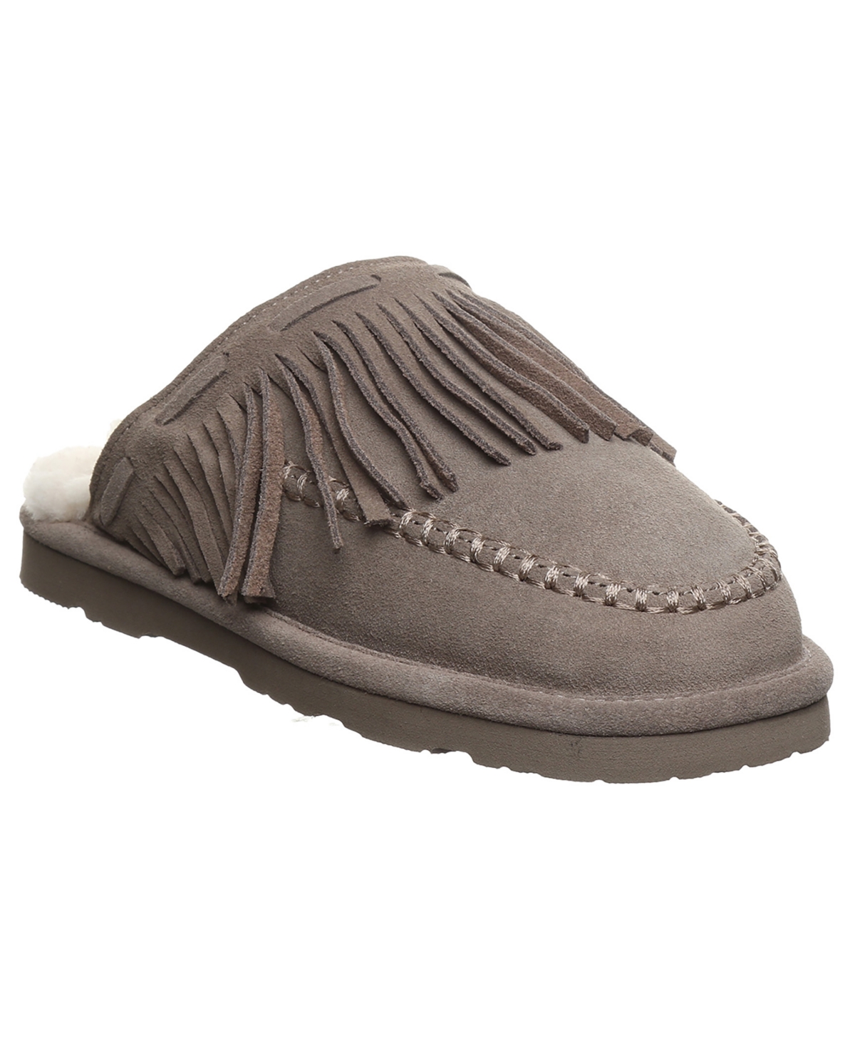 Click here for Bearpaw Womens Briony Fringe Detail Scuff Slippers... prices