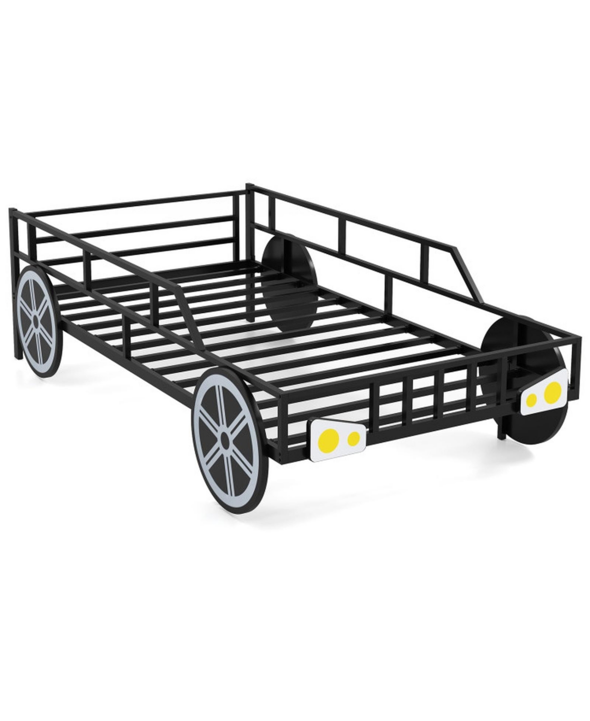 Click here for Sugift Kids Car-Shaped Metal Bed Frame with Safety... prices