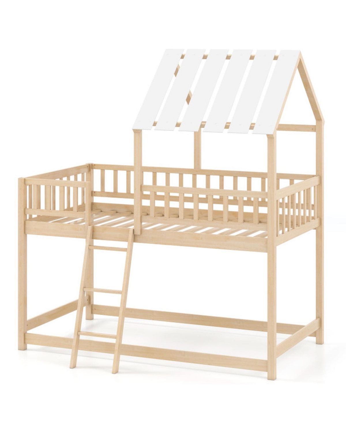Click here for Sugift Twin House Bunk Bed with Roof and Full-Leng... prices