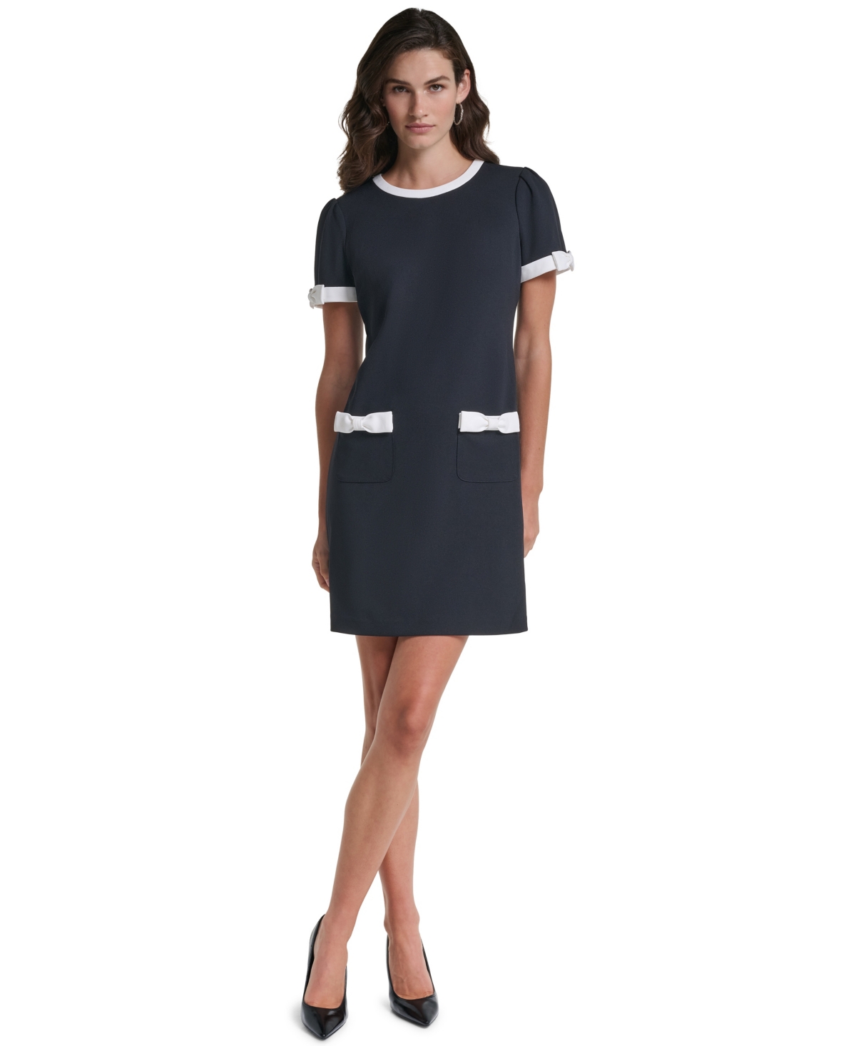 Click here for Karl Lagerfeld Paris Womens Scuba Crepe Shift Dres... prices