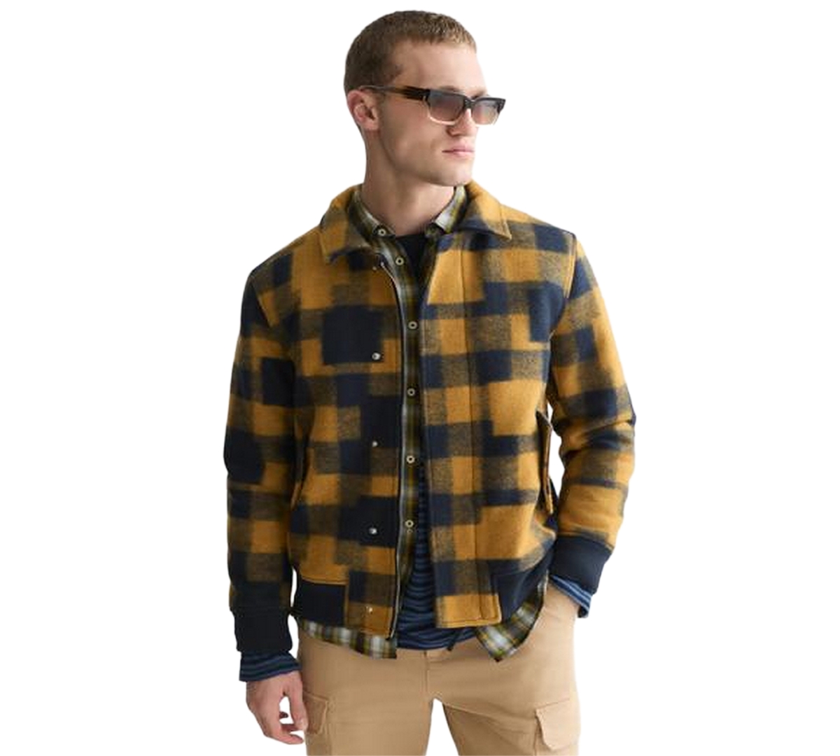 Click here for Scotch & Soda Mens Checked Wool-Blend Bomber Jacke... prices