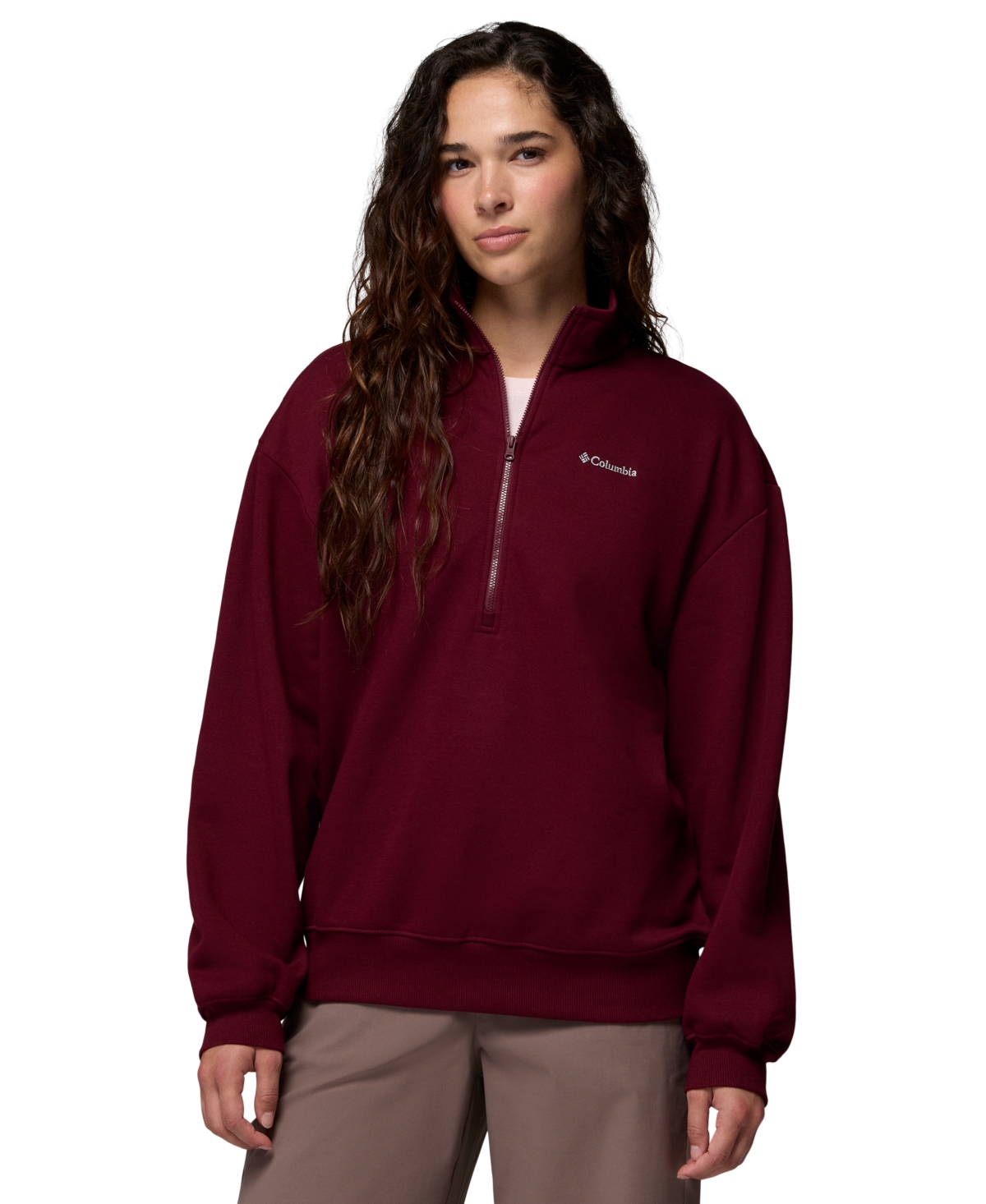 Click here for Columbia Womens Aldermore Half Zip Top - Rich Wine prices