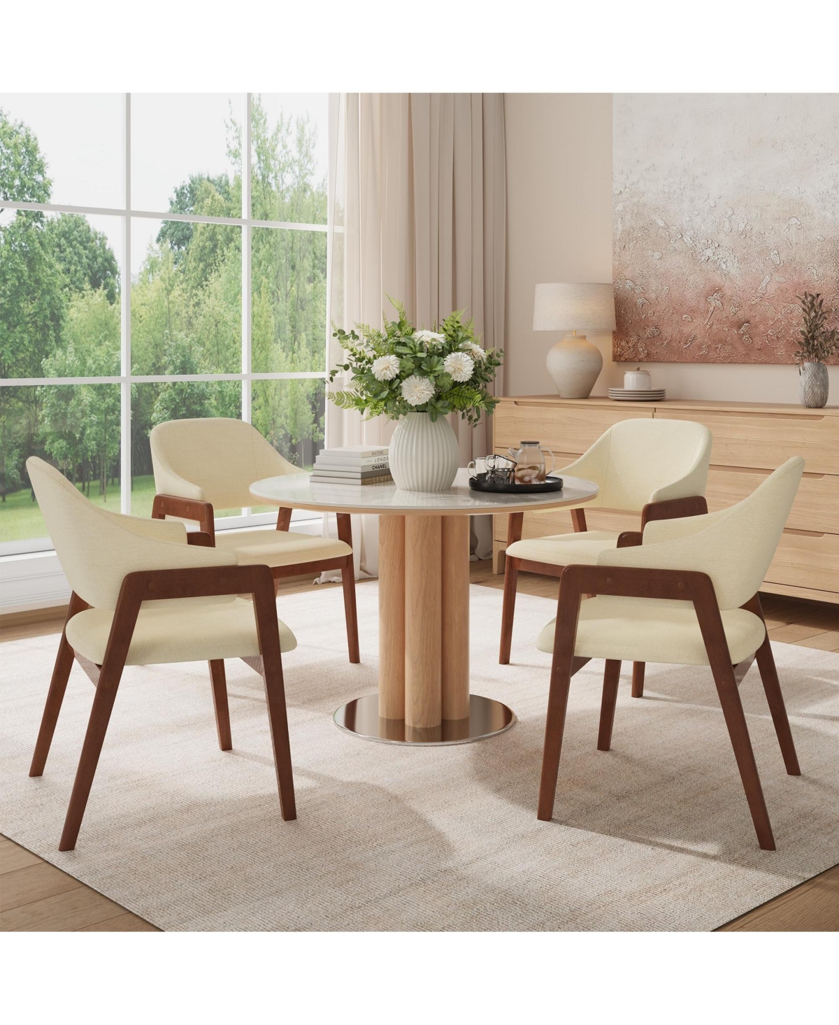 Click here for homfan Dining Chairs Set of 4 with Arms  Modern Up... prices