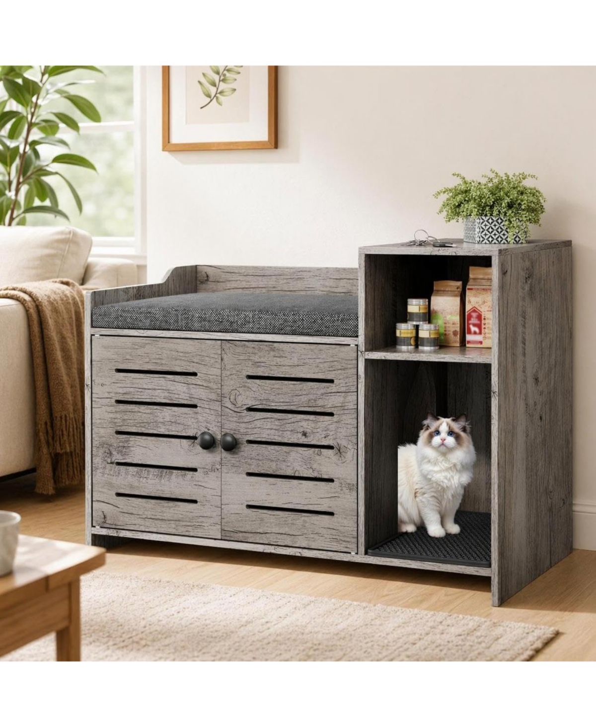 Click here for homfan Hidden Litter Box Furniture with Cushion  M... prices