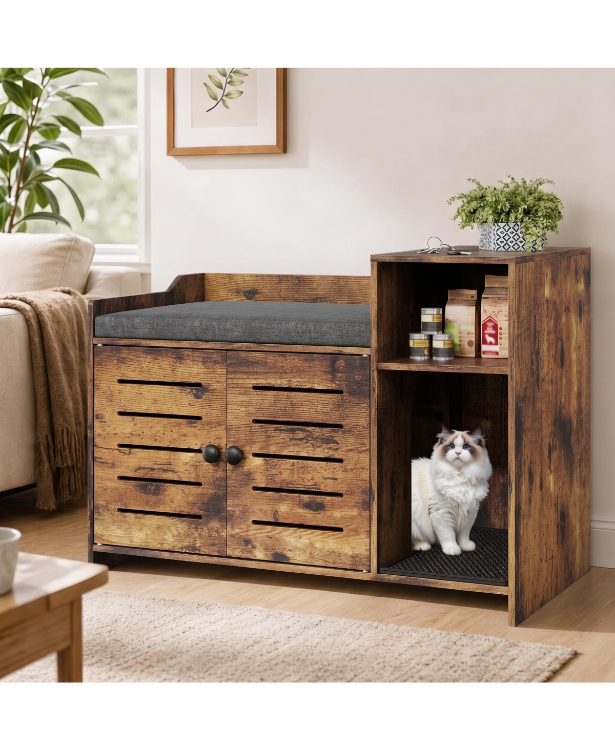 Click here for homfan Hidden Litter Box Furniture with Cushion  M... prices