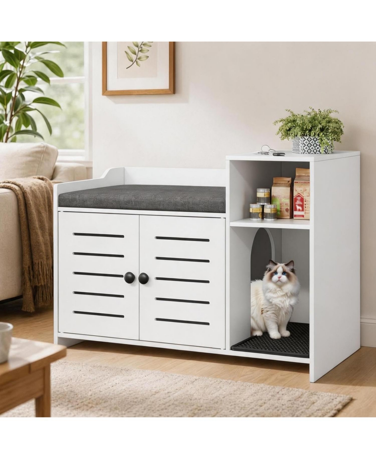 Click here for homfan Hidden Litter Box Furniture with Cushion  M... prices