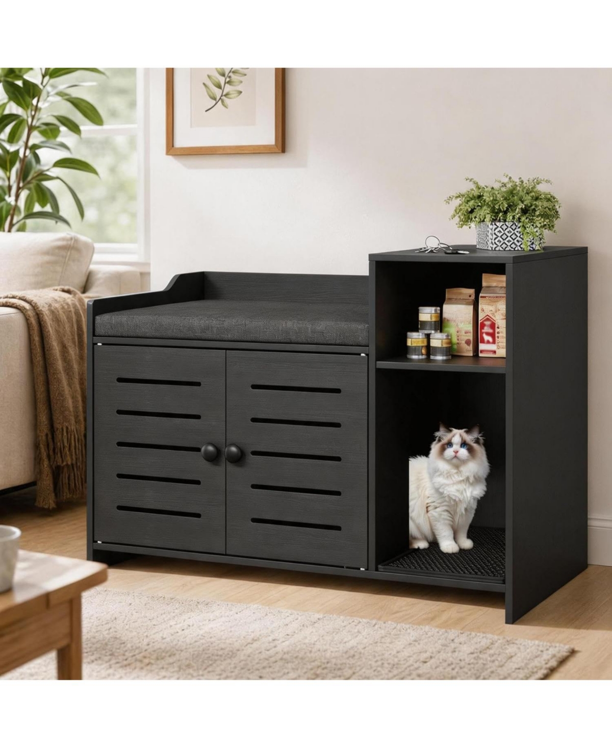 Click here for homfan Hidden Litter Box Furniture with Cushion  M... prices
