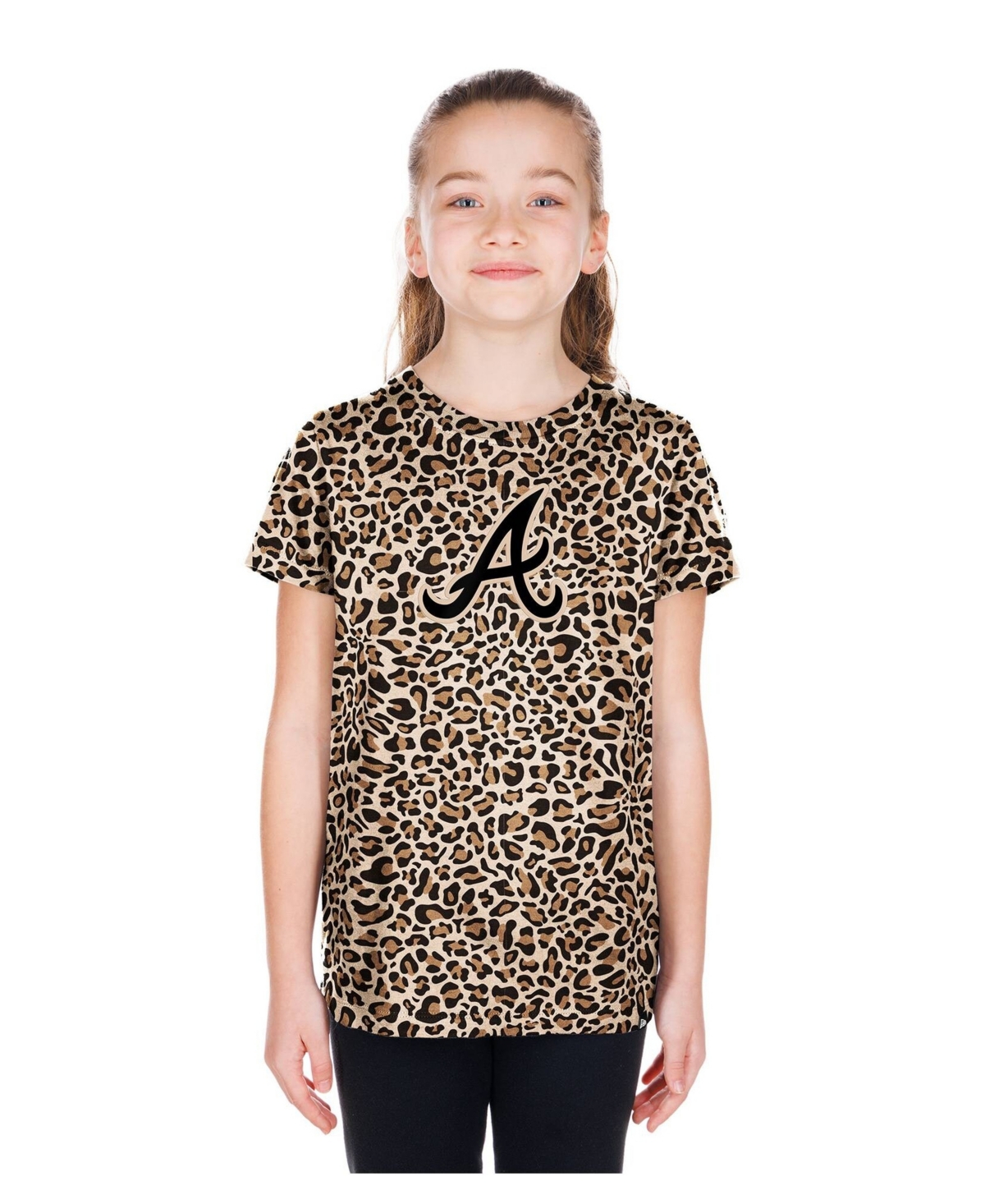 Click here for New Era Big Girls Brown Atlanta Braves Leopard T-S... prices
