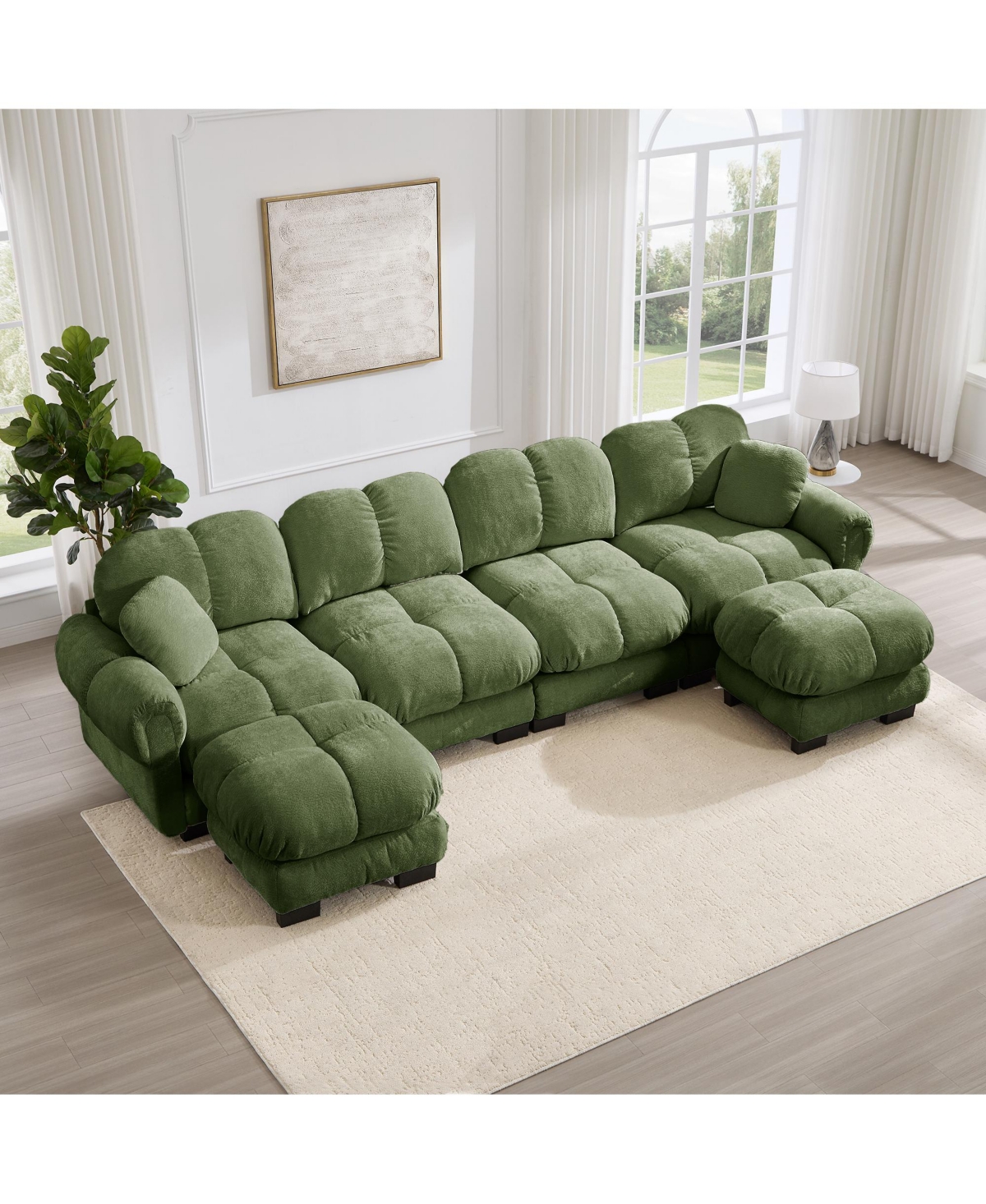 Click here for Boyel Living Oversize Chenille U-Shaped Sofa Deep... prices