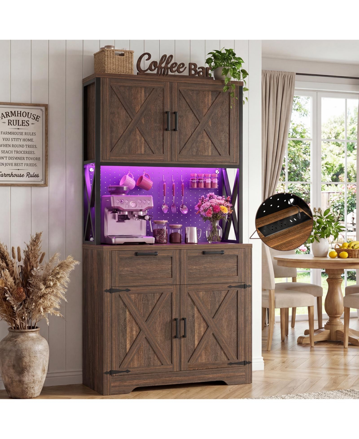 Click here for Aheaplus 71 Tall Wood Kitchen Pantry Cabinet with... prices