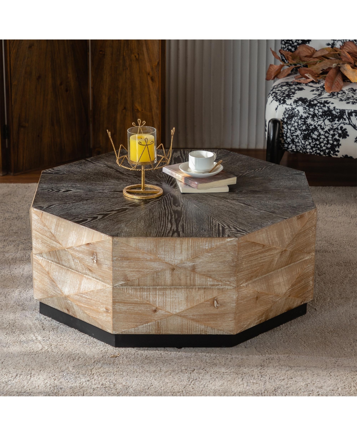 Click here for Clihome Octagon Coffee Table 38 Retro Style Wood C... prices